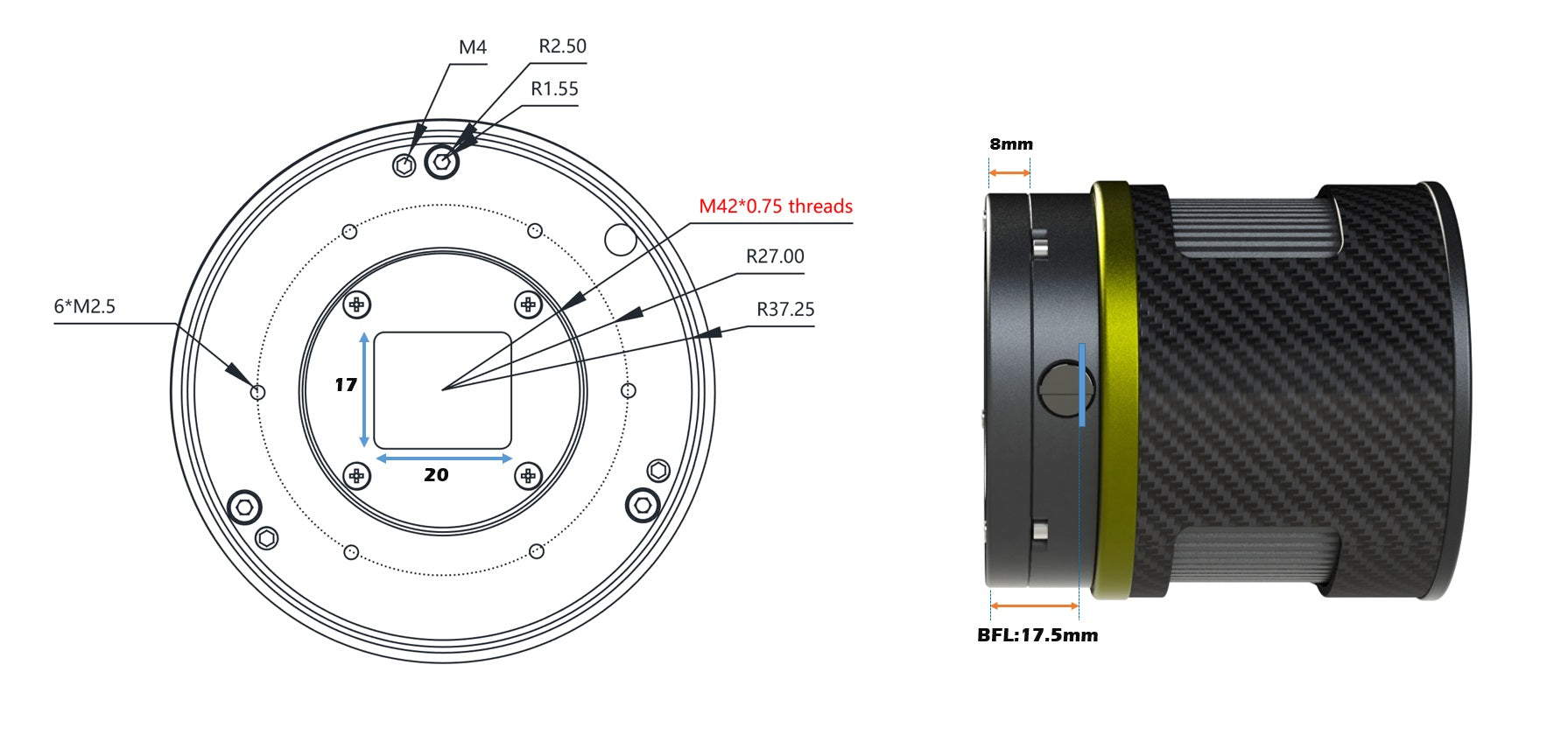 Player One Astronomy Apollo M MAX PRO (IMX432) USB3.0 Mono Camera ...