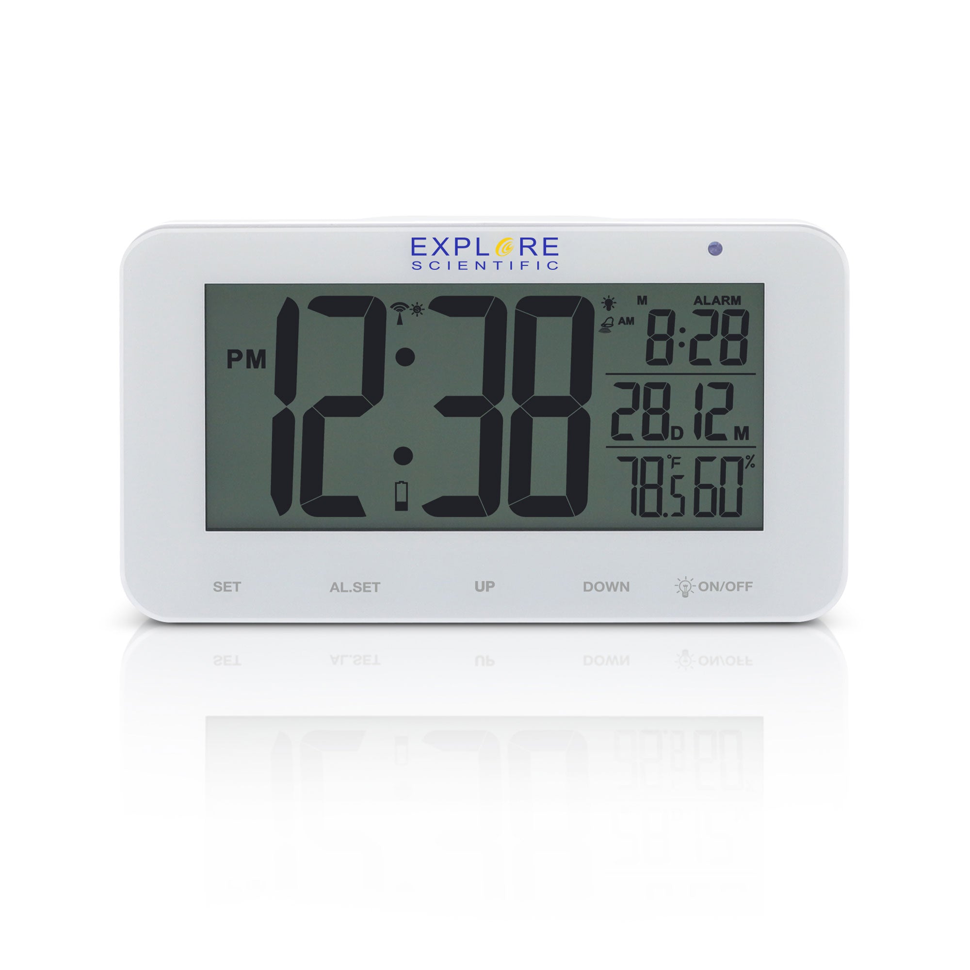 Explore Scientific Large Display Radio Controlled Alarm Clock ...